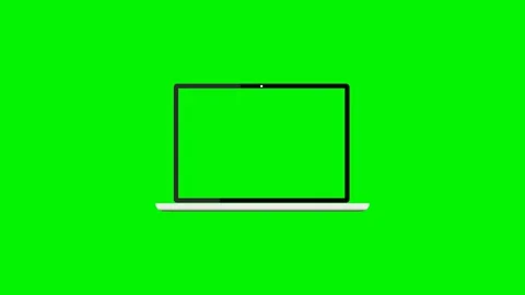 Realistic laptop with empty screen anima... | Stock Video | Pond5