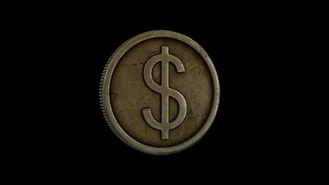 Realistic, Looped Spinning Dollar Sign C... | Stock Video | Pond5