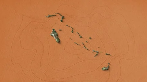 A realistic map Commonwealth of The Baha... | Stock Video | Pond5