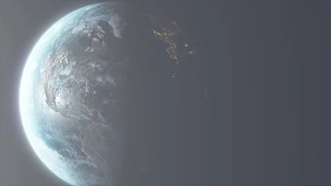 Realistic Planet Earth in Space with Bri... | Stock Video | Pond5