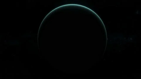 Realistic planet Uranus rotating in deep... | Stock Video | Pond5