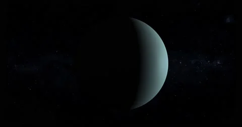 Realistic planet Uranus spinning in spac... | Stock Video | Pond5