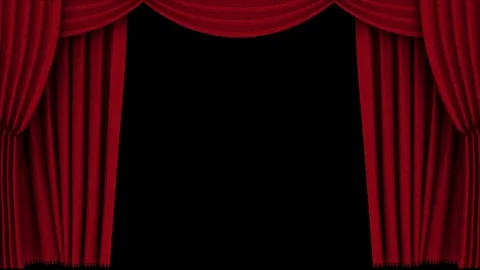 Realistic Red Curtain Opening Alpha Matt... | Stock Video | Pond5