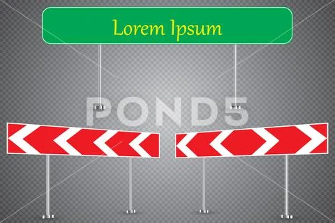 Realistic set of road signs isolated on transparent background. Vector ...