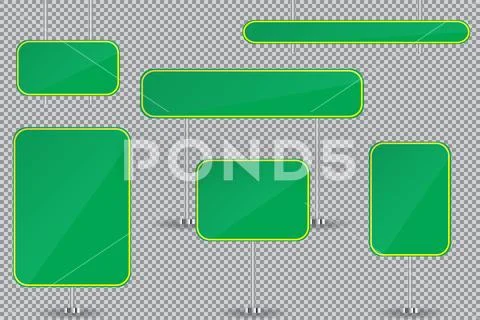 Realistic set of road signs isolated on transparent background. Vector ...