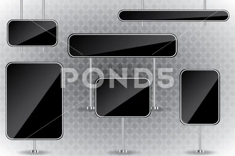 Realistic set of road signs isolated on transparent background. Vector ...