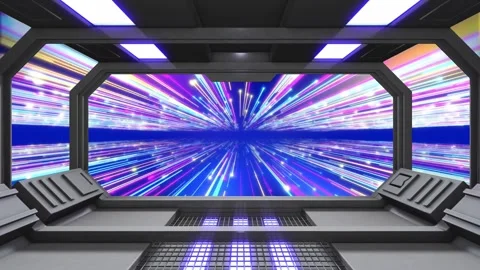 Realistic spaceship with hyper space spe... | Stock Video | Pond5