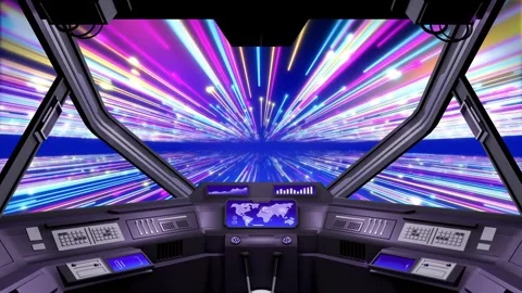 Realistic spaceship with hyper space spe... | Stock Video | Pond5