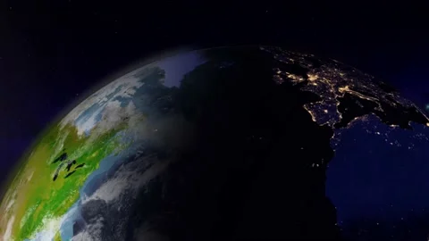 Realistic spinning Earth Globe in day an... | Stock Video | Pond5