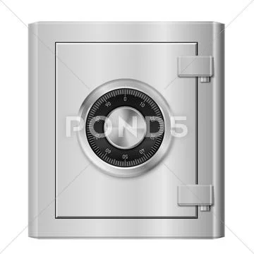 Realistic Steel safe. Illustration on white background for design ...