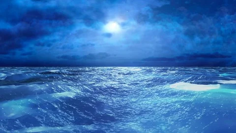 Realistic Stormy Sea at Night, Abstract ... | Stock Video | Pond5