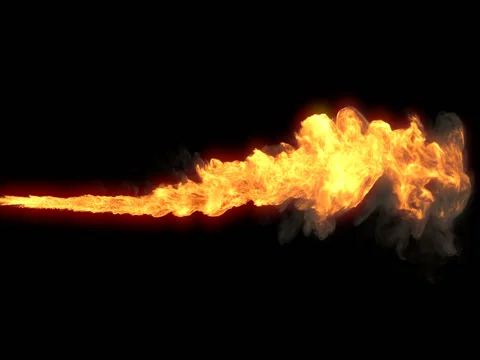 Realistic Stream of fire with alpha chan... | Stock Video | Pond5
