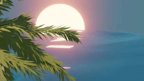 Realistic Sunset On A Beach : Lo-fi Anim... | Stock Video | Pond5