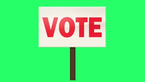 Realistic text red VOTE sign isolate on ... | Stock Video | Pond5