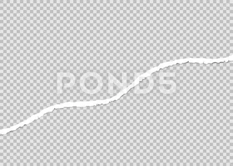 Realistic torn paper strip with transparent background Illustration ...