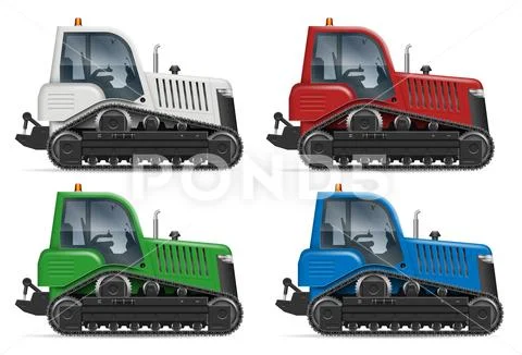 Realistic tractor side view realistic vector illustration ~ Clip Art ...