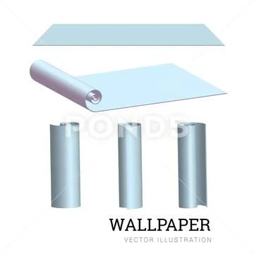 Realistic vector illustration of a paper roll for walls: Graphic #81945869