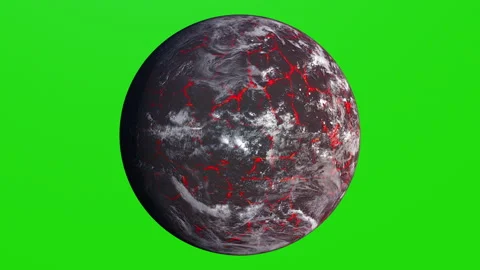 Realistic Volcanic Planet Rotating on Gr... | Stock Video | Pond5
