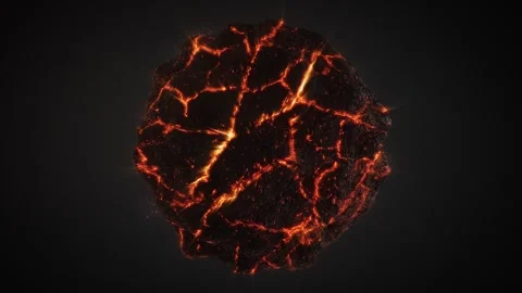 Realistic Volcano Lava Sphere Rotating. ... | Stock Video | Pond5