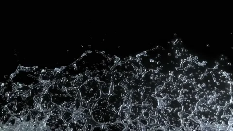 Realistic water splash on black Backgrou... | Stock Video | Pond5