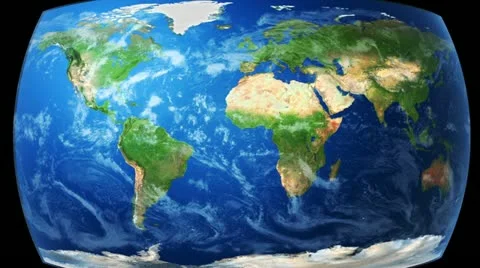 Realistic World Map Wraps to Globe (loop... | Stock Video | Pond5