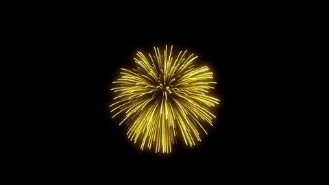 Realistic yellow Firework on black backg... | Stock Video | Pond5