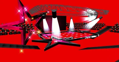 REALITY SHOW RED VIRTUAL SET UP ALONG WI... | Stock Video | Pond5