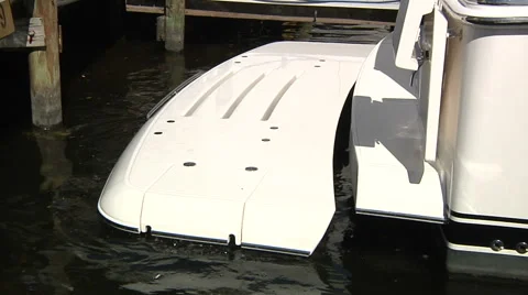 Rear area of boat coming out of the sea ... | Stock Video | Pond5