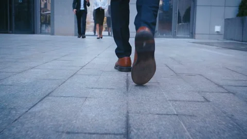 Rear back view feet of Business man comm... | Stock Video | Pond5