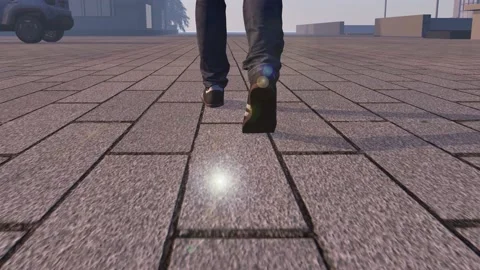 Rear back view feet of a young guy walki... | Stock Video | Pond5