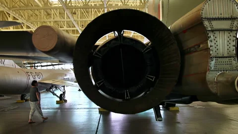 rear jet engine General Dynamics F-111 A... | Stock Video | Pond5