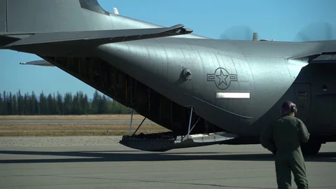 Rear ramp and door opening on C-130 Supe... | Stock Video | Pond5