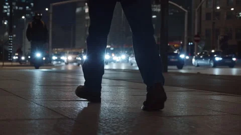 Rear side view male feet steps walking s... | Stock Video | Pond5