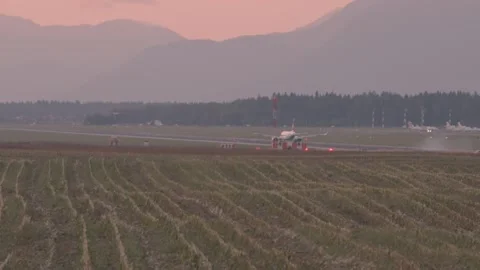 Rear view of Airbus A220-300 airplane la... | Stock Video | Pond5