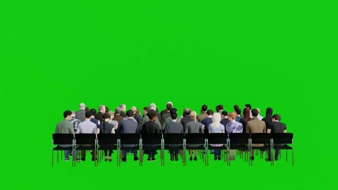Rear View Crowd Sitting on Green Screen ... | Stock Video | Pond5