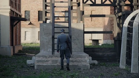 Rear view of a German soldier with a rif... | Stock Video | Pond5