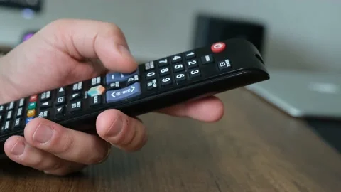 Rear View of Man Hand Holding Tv Remote | Stock Video | Pond5