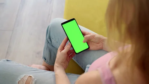 Rear view of phone with green screen chr... | Stock Video | Pond5