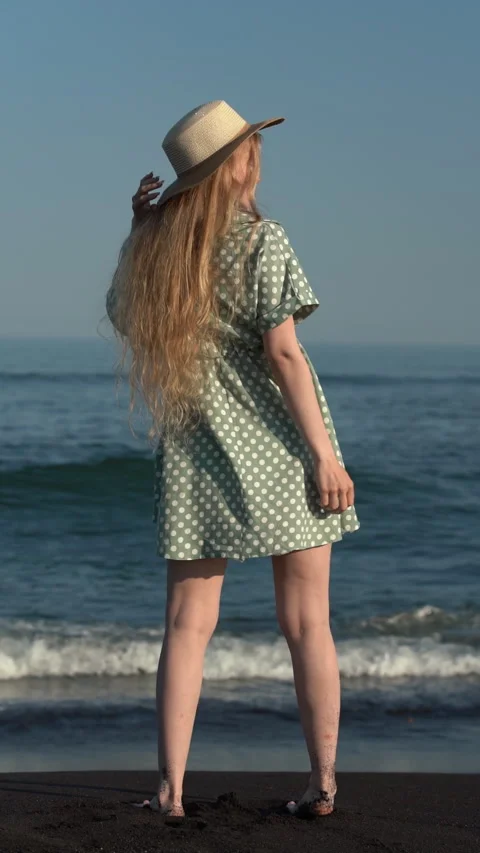 Rear view sensual woman with long legs a... | Stock Video | Pond5