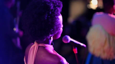 Rear view of singer on stage during live... | Stock Video | Pond5
