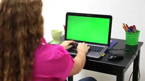 Rear view of young woman typing on keybo... | Stock Video | Pond5