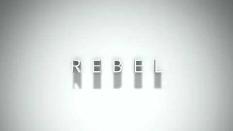 Rebel 3D title animation with shadows on... | Stock Video | Pond5