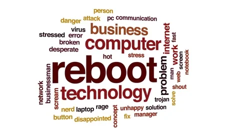 Reboot animated word cloud, text design ... | Stock Video | Pond5