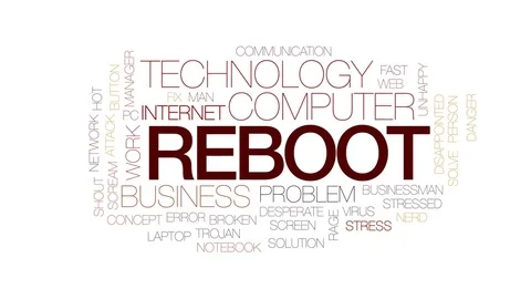 Reboot animated word cloud, text design ... | Stock Video | Pond5