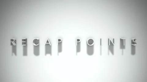 recap points 3D title animation white te... | Stock Video | Pond5