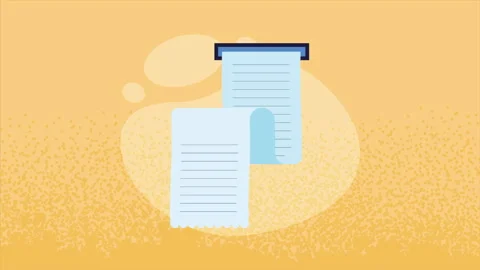 receipt paper commercial document animat... | Stock Video | Pond5