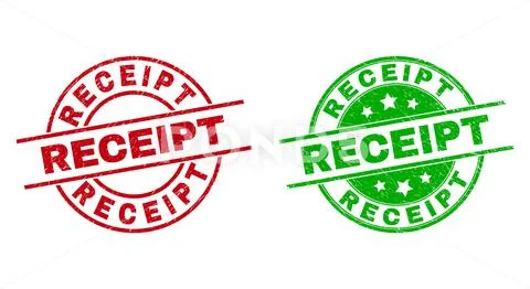 RECEIPT Round Stamp Seals with Unclean Texture: Graphic #151723821