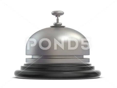 Reception bell. Side view. 3D Reception bell. Side view. 3D render ...