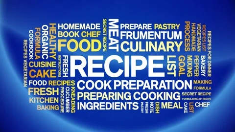 Recipe animated word cloud,animation tex... | Stock Video | Pond5
