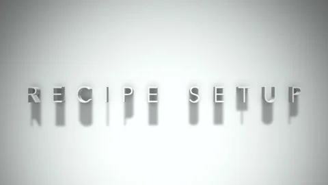 recipe setup 3D title animation white te... | Stock Video | Pond5